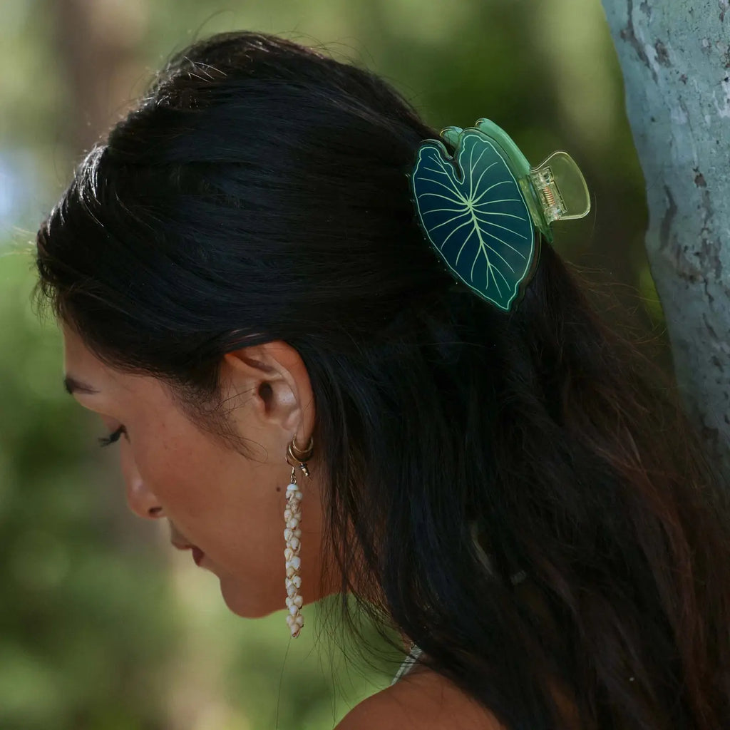 SINGLE KALO HAIR CLAW – Small Fry Kauai