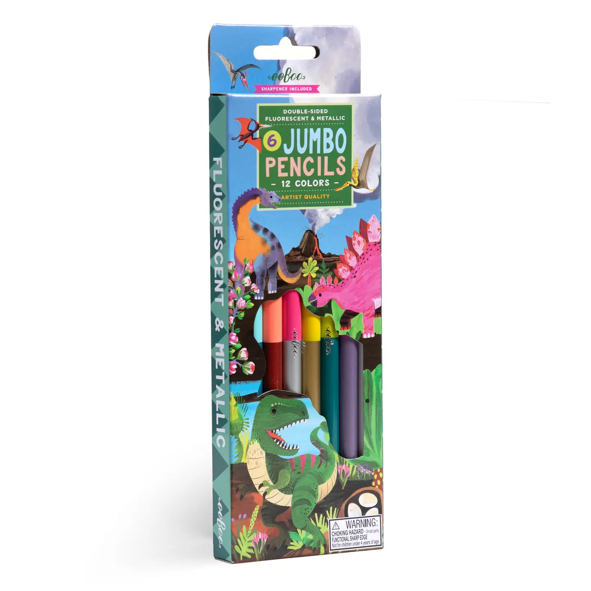 JUMBO DOUBLE-SIDED COLORED PENCILS, Dinosaur – Small Fry Kauai